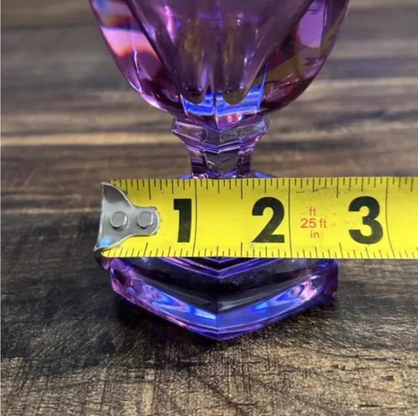 Germany Lead Crystal Alexandrite Vase Purple Blue Color