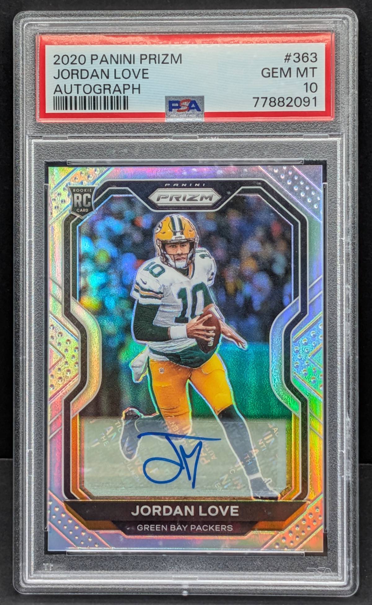 CHASING CARDBOARD · 2020 Panini Prizm Jordan Love Autograph PSA 10