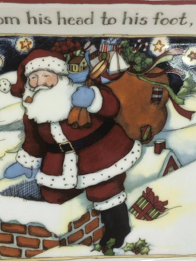 Portmeirion Studio A CHRISTMAS STORY Sandwich Tray Susan Winget Santa ...