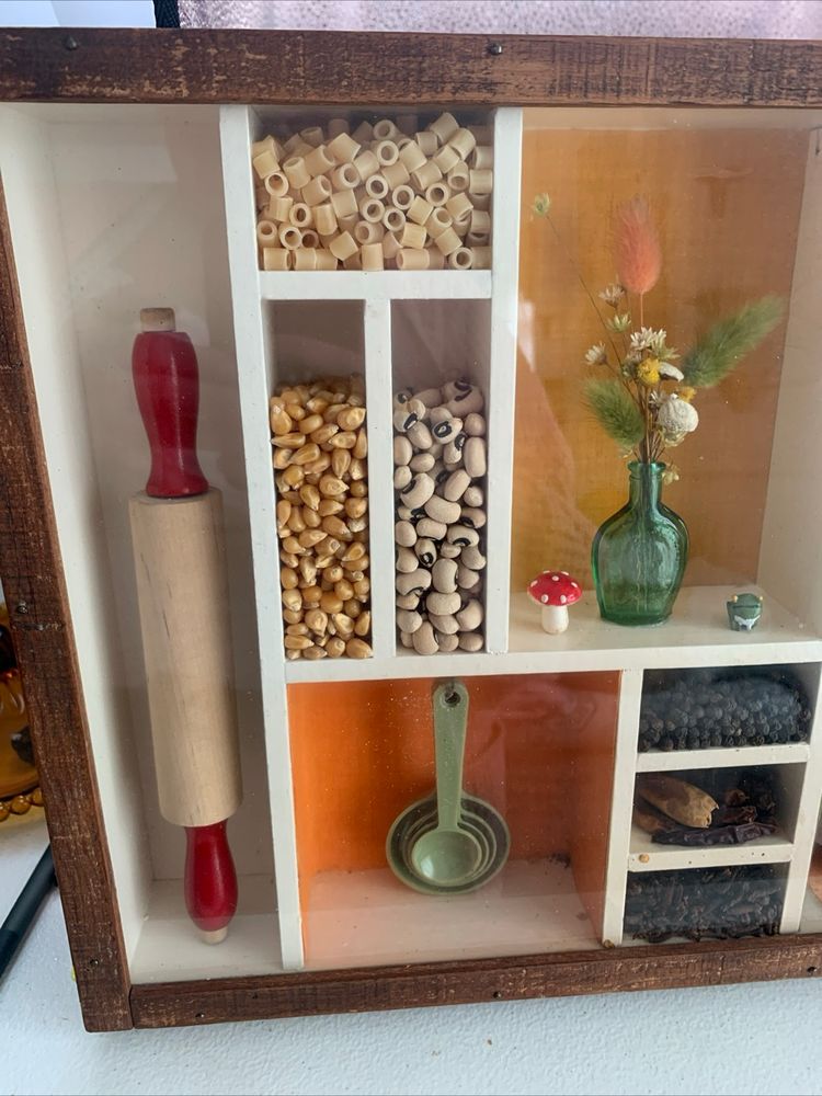 Kitchen MCM Shadow Box. Hand Made One Of A Kind.