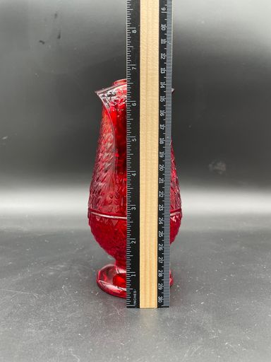 Vintage Viking Ruby Red Art Glass Owl Fairy Lamp Light MCM