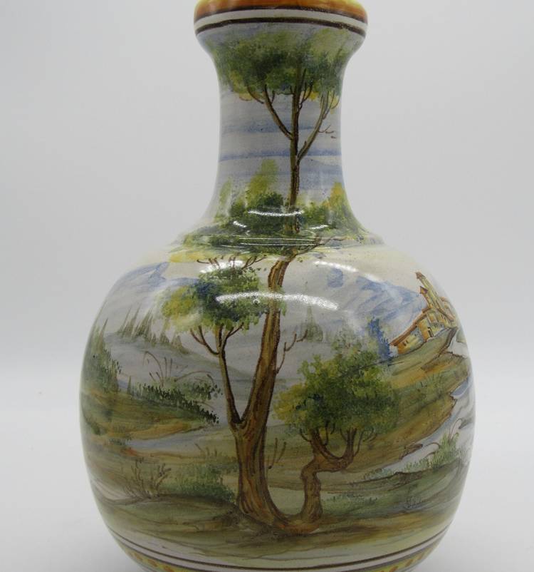 Menegatti Firenze Hand Painted Italian Pottery Vase