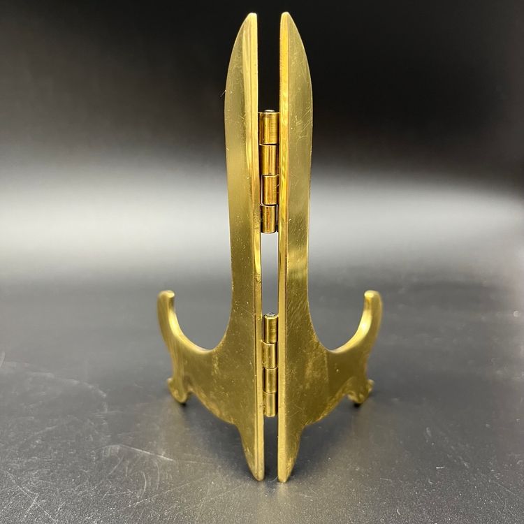 Brass Folding Plate Stand Display Holder Picture Easel