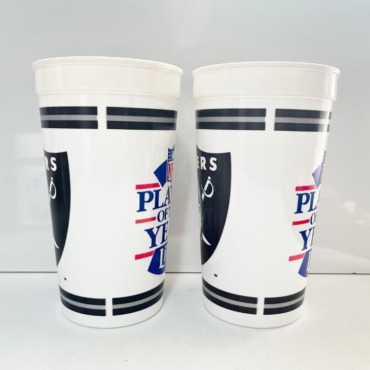 Los Angeles Raiders NFL Player of the Year Drinking Cups Vintage 1980s