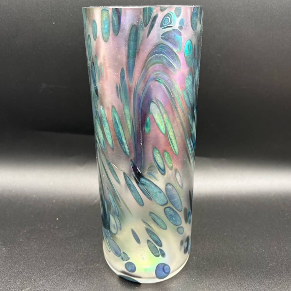 Niknax · Stunning Vintage Brian Maytum Studio Signed 1985 Art Glass Vase 9”