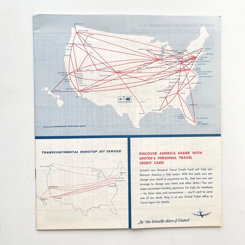 United Airlines System Timetable Jet Freighter Schedule Seattle Tacoma ...