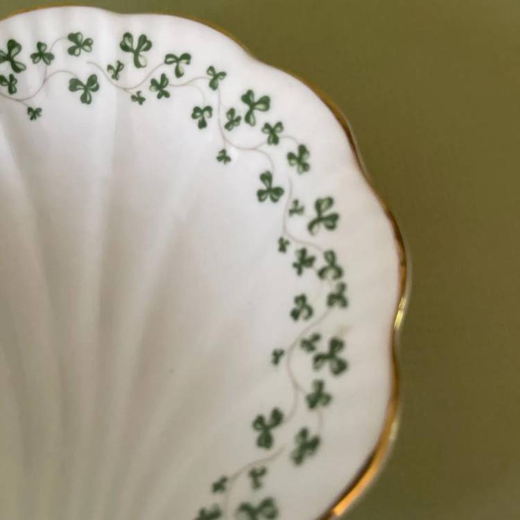 Royal Tara Trinket Dish Bone China from Ireland - Shamrock Design Shell ...
