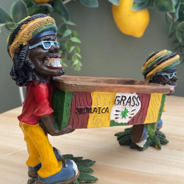 Rasta Jamaican Resin Sculpture Grass Carrying Long Box Cigarette ...