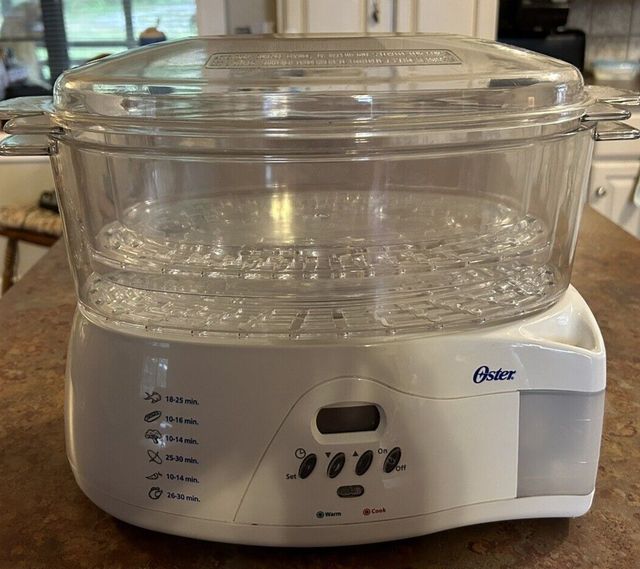 Oster Electric 2-Tier 6.1 Quart Food Steamer 5712 Digital Display Pre-Owned