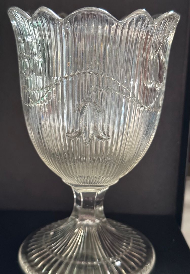 Antique Flint Glass EAPG Bellflower Spooner