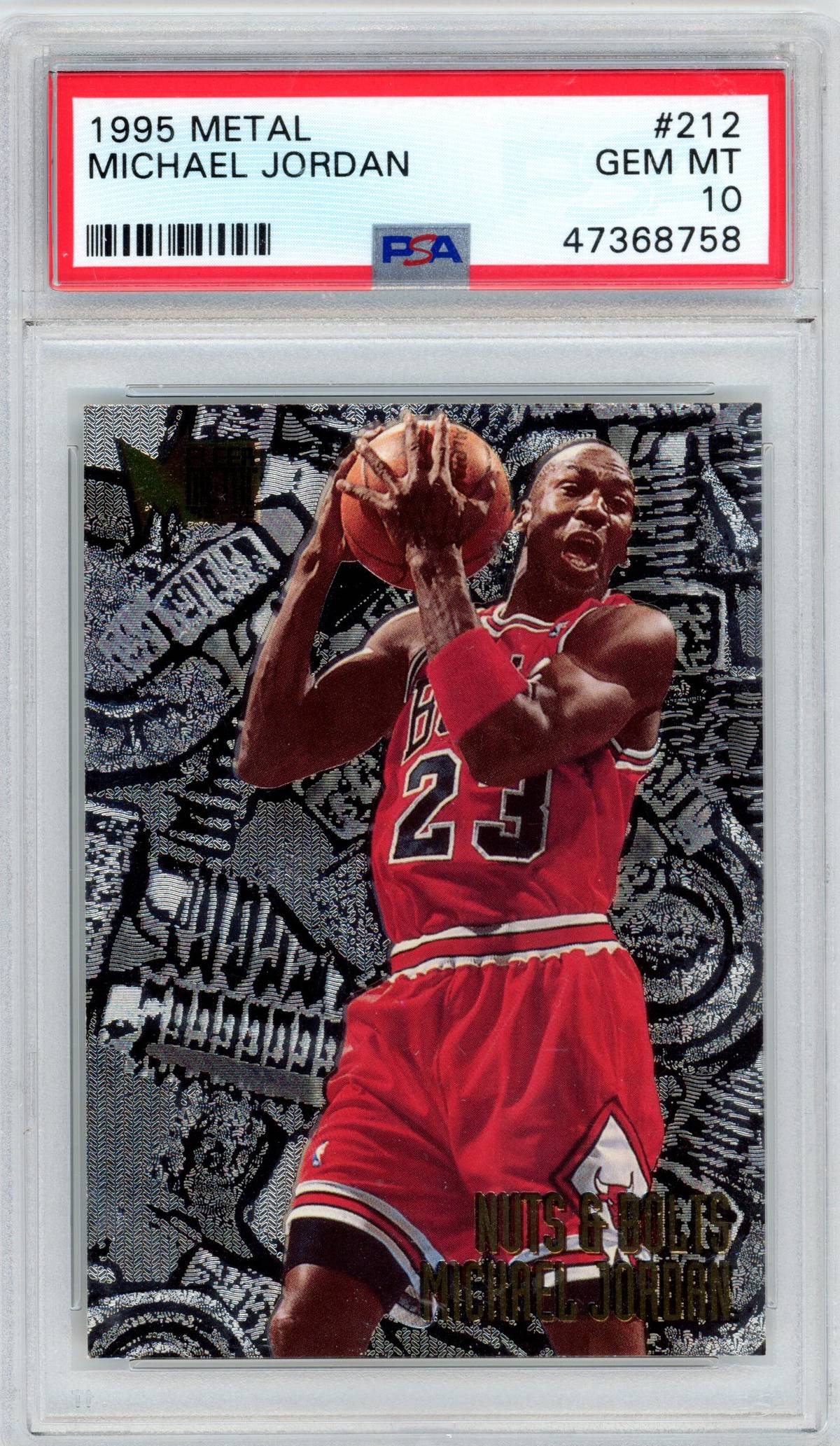 CHASING CARDBOARD · 1995 Metal MICHAEL JORDAN #212 Nuts & Bolts BULLS ...