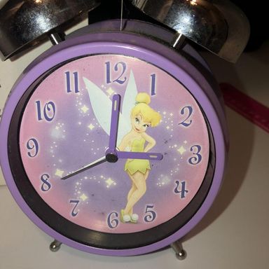Tinker Bell Disney Fairies Alarm Clock Boxed Purple Cute W/ Box