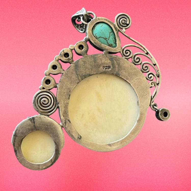 Sajen Multi Gemstone Moon Goddess Pendant Sterling Silver 925