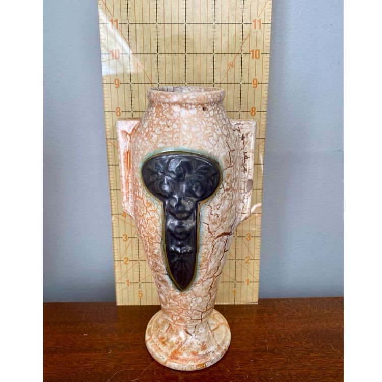 Vtg. Art Deco Ditmar Urbach Czech Alien Ware Pottery Footed Compote & 2 ...