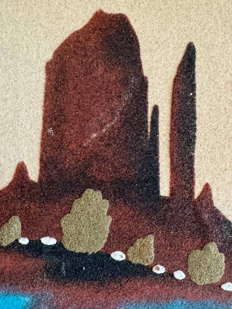 Native American Navajo Sand Art “Bear” By Wallace Watchman Jr. On Board