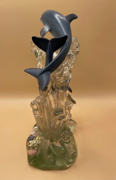 2001 Lenox Dream Of Dolphins Acrylic/Lucite Sculpture
