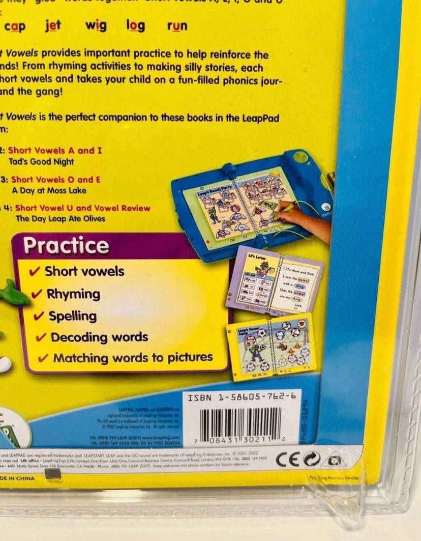 LeapFrog LeapPad Phonics Program Activity Book I Know My Short Vowels
