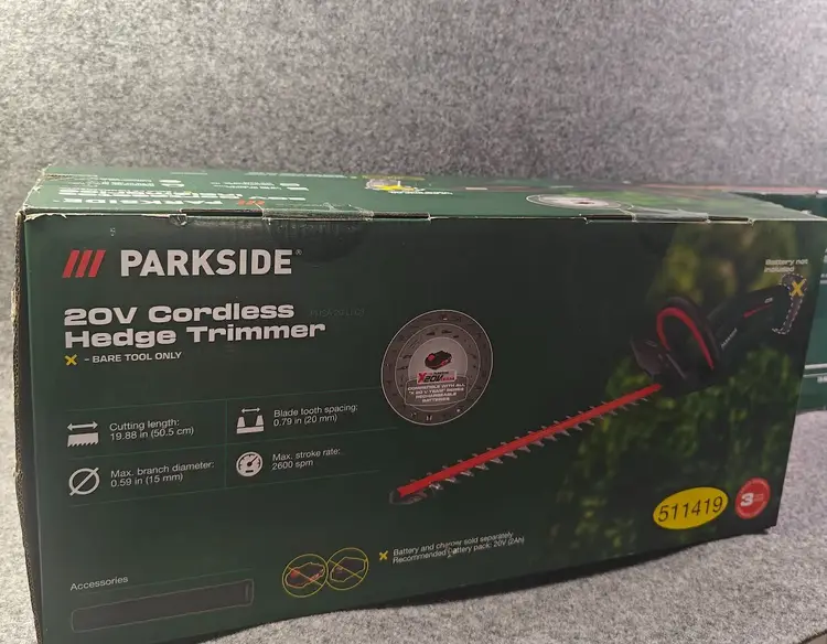 Parkside 20V Cordless Hedge Trimmer – Bare Unit, 2600spm, 2025 Model ...