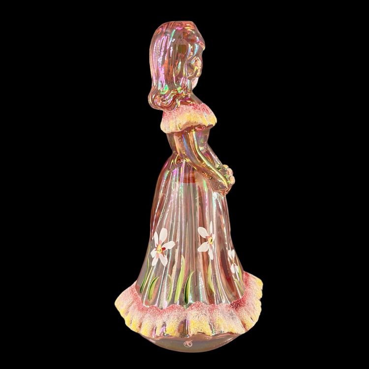 Fenton Hand Painted Art Glass Bridesmaid Doll Signed KS Buskirk ...