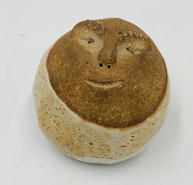 Deva Spirit Rattle Shaker Beige Ceremonial Anthropomorphic Face Pottery ...