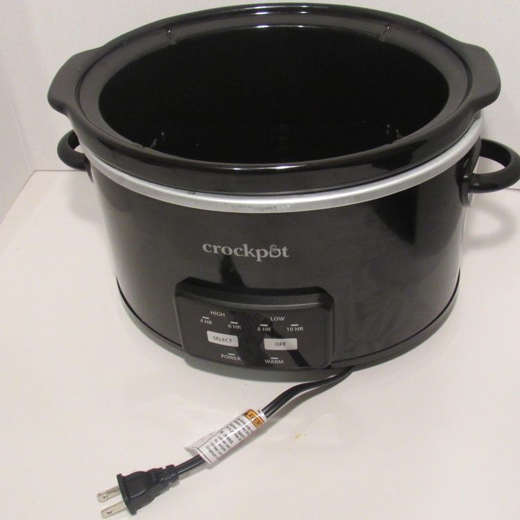 Sunbeam Black Crock Pot 4.5 Quart Programmable One Touch Control Slow ...