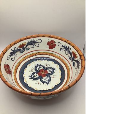 Vintage Tabletops Gallery Italiano Mixing/ Serving Bowl. Hand Painted
