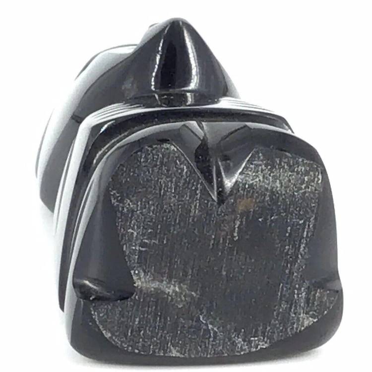 Obsidian Stone Carved Idol Figure Mayan Aztec Incan Golden Sheen ...