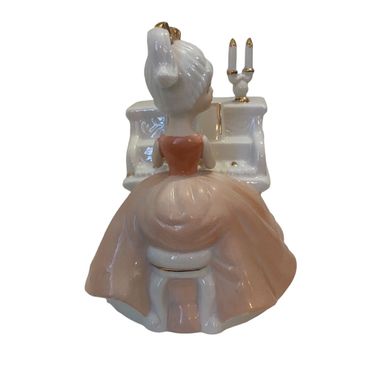 Vintage Porcelain Music Box Young Lady On Piano. “Peach Elegance” By ...