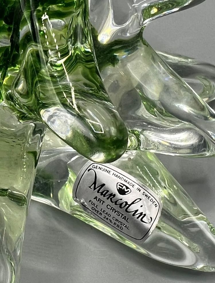 Vintage Marcolin Sweden Crystal Art Glass Christmas Tree Signed & Numbered