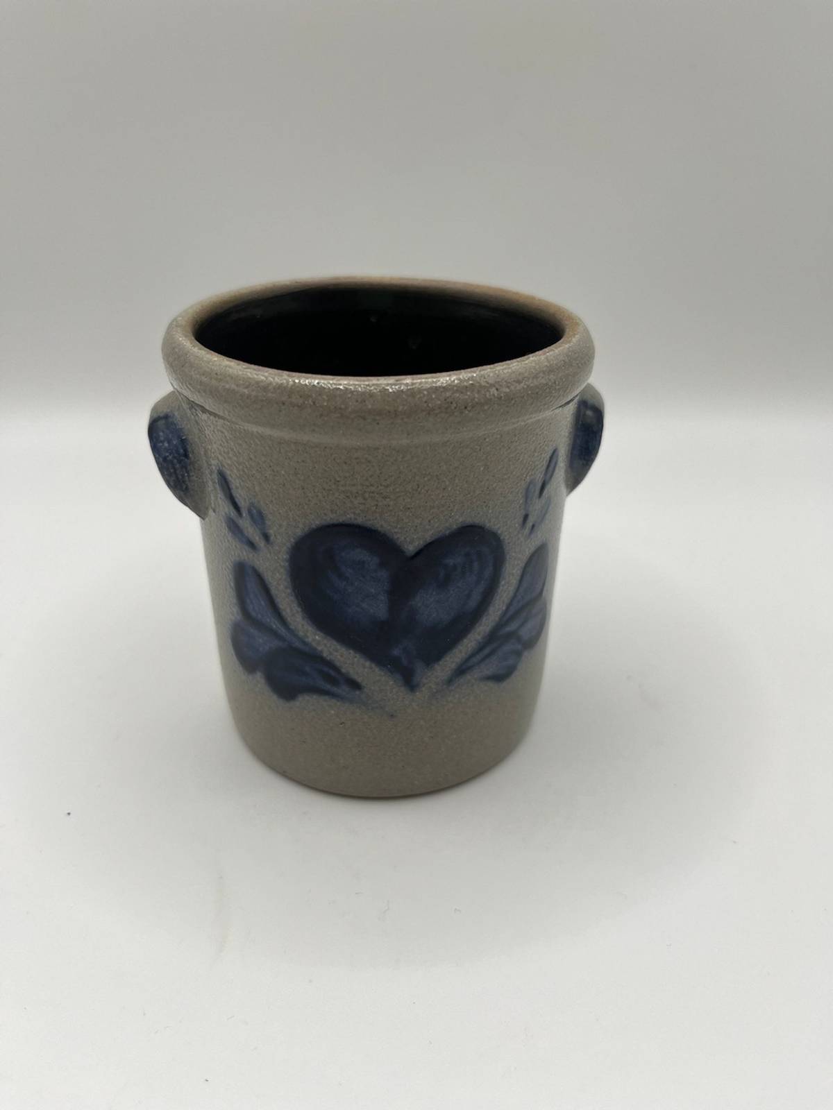 Niknax · Vintage Rowe Pottery Works Crock 1993 Jar Glazed Blue Heart
