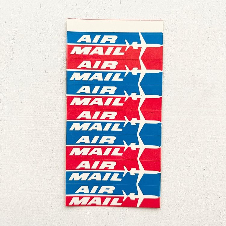 Airplane Labels Air Mail Sticker Etiquette Vintage 1970s Peel Off Self ...