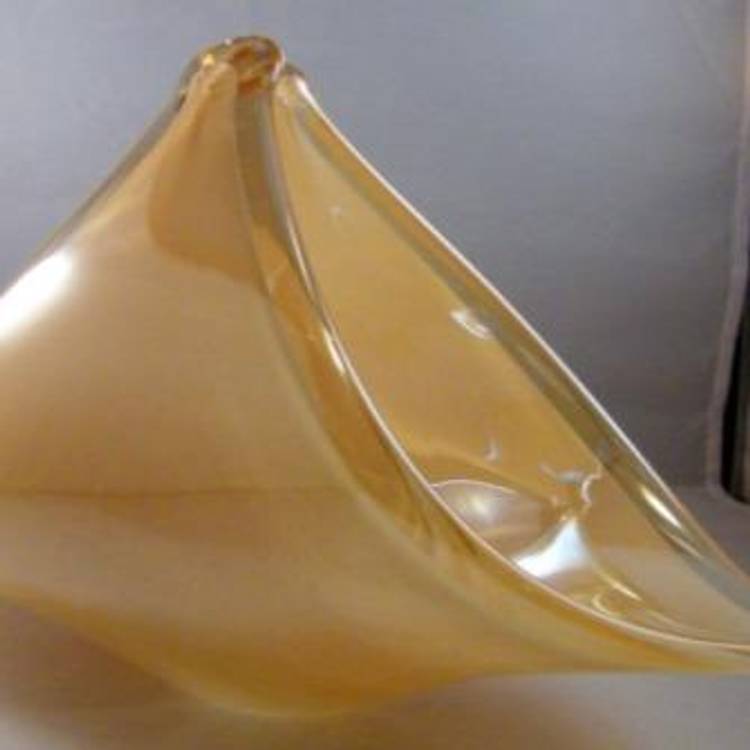 Blown Cased Glass Luster Art Glass Folded Basket 13.25" L Two-tone ...