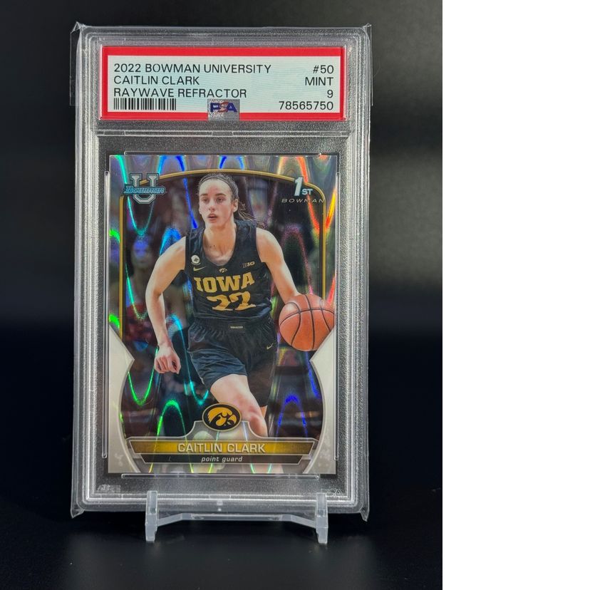 Caitlin Clark Raywave Refractor /100 PSA 9