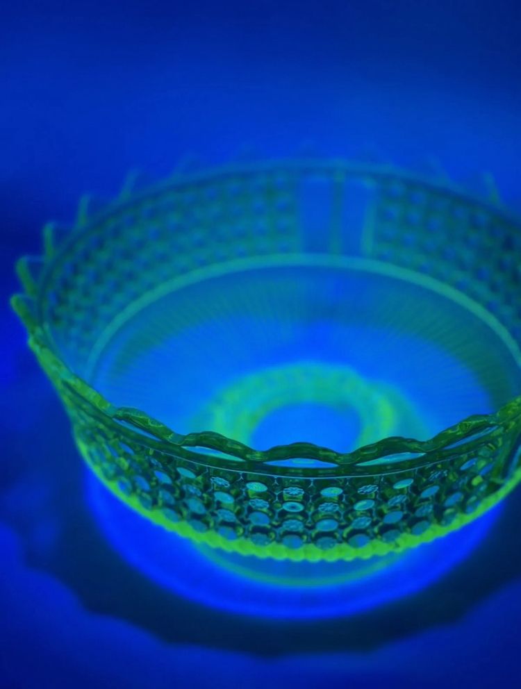 EAPG Richard's & Hartley Glass Co. Canary Yellow 3 Panels Glowy Glass ...