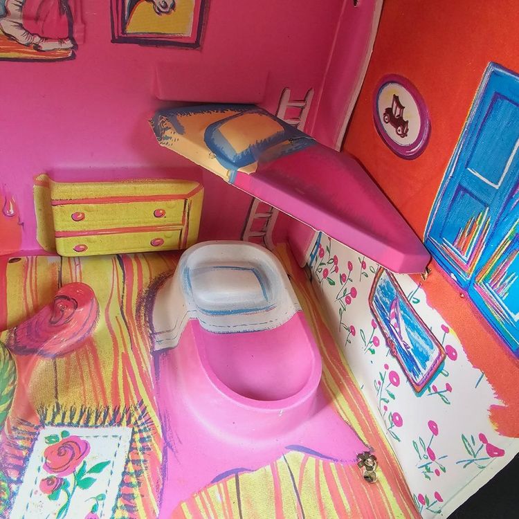 Vintage 1965 Mattel Liddle Kiddles Klub House Play Set Doll Travel ...