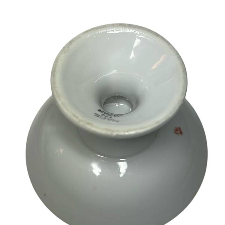 Pedestal Bowl With Yellow Rim & Pink Line - Japan