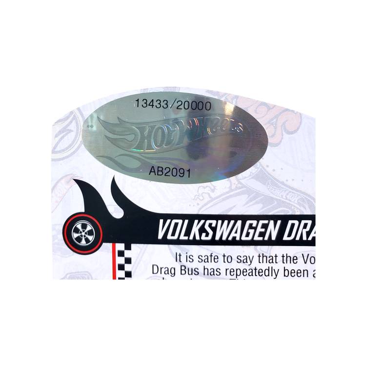 Hot Wheels RLC Volkswagen Drag Bus Candy Striper Grey Emblem