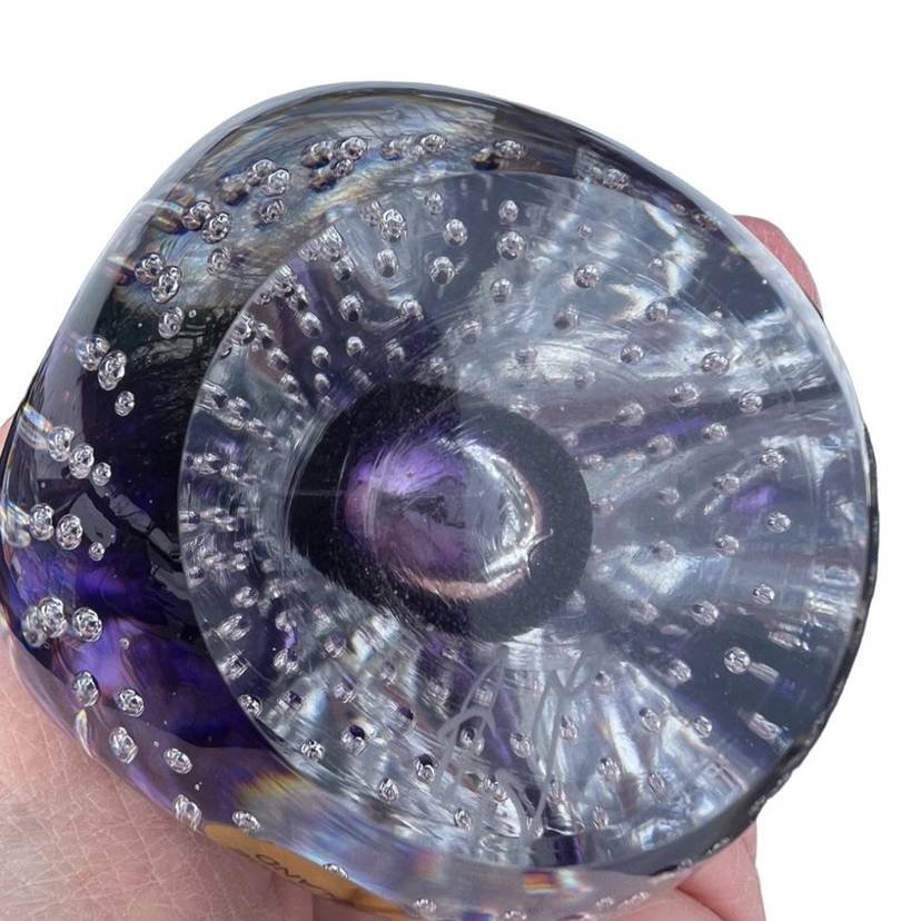 Adam Jablonski Controlled Bubble Purple Paperweight