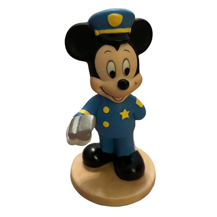 Vintage Disney Mickey Mouse Police Officer Figurine