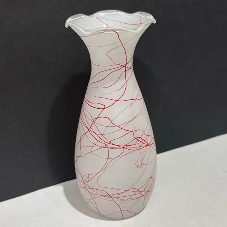 1960s Valentine's Hazel Atlas Spaghetti Glass Vase