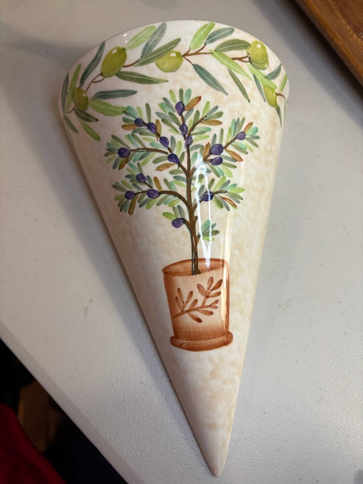 Niknax · Creative Co-op Ceramic Olive Tree Wall Pocket