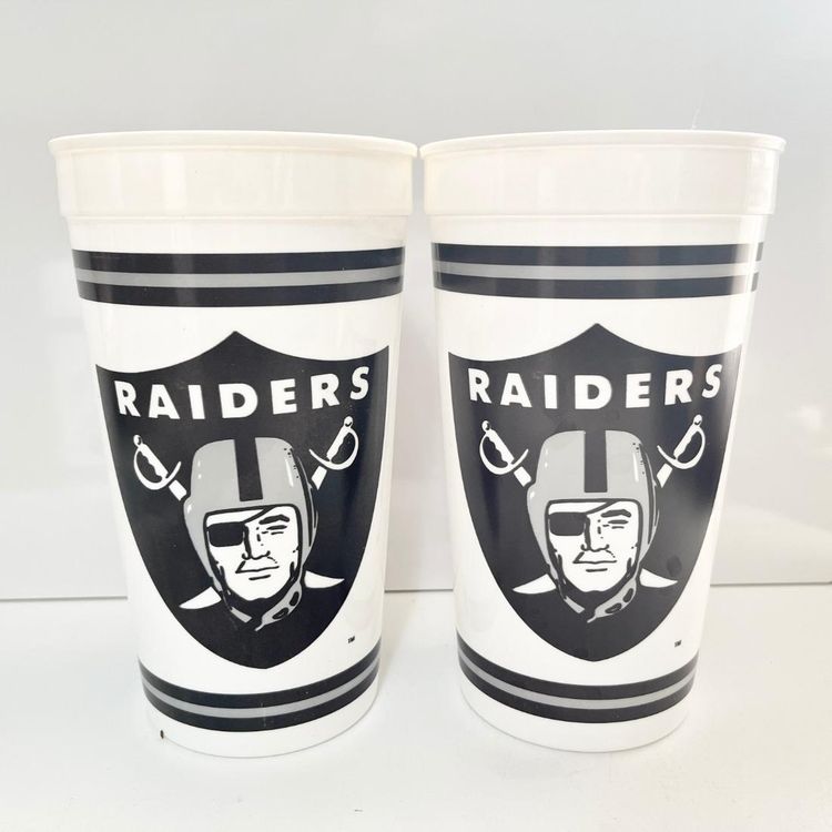 Los Angeles Raiders NFL Player of the Year Drinking Cups Vintage 1980s