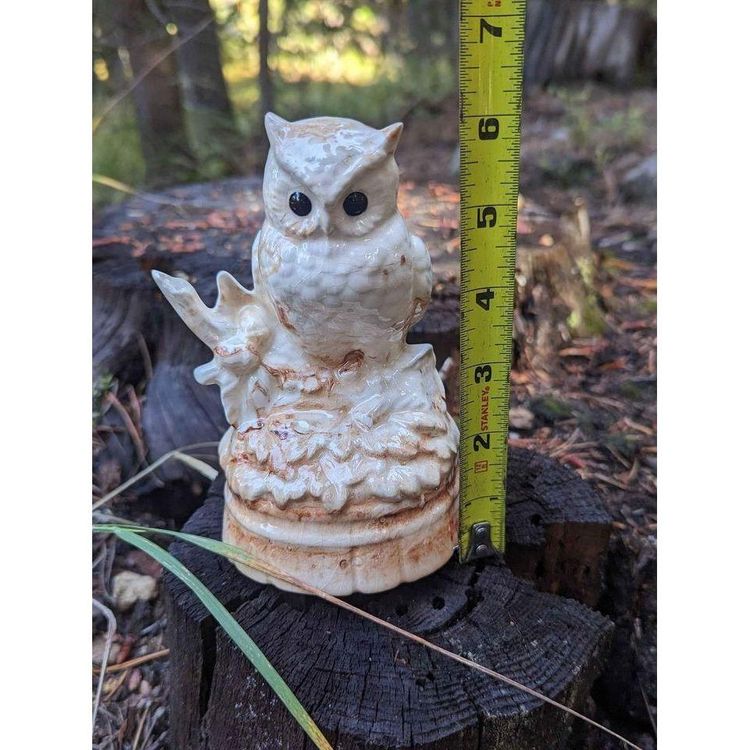 Vintage Sitka Alaska clay pottery owl figurine