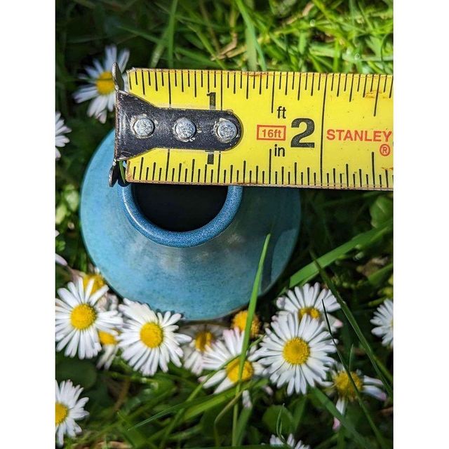 Beautiful Guggenheim Pottery Vase Gradient Blues with Squared Accents ...