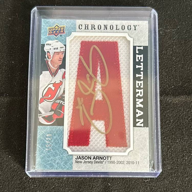 2018-19 Upper Deck Chronology Letterman Jason Arnott 15-20 Auto L-NJ-JA