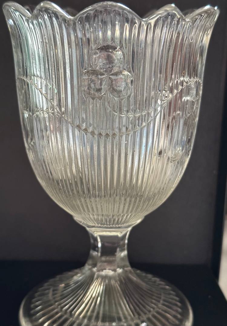 Antique Flint Glass EAPG Bellflower Spooner