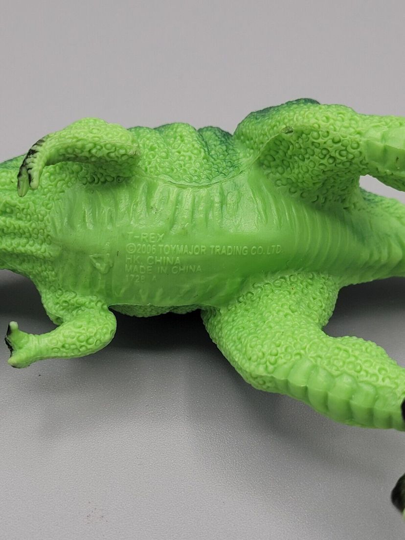 T-Rex Hard Plastic Toy Major Trading Co Dinosaur 2005 Green ...