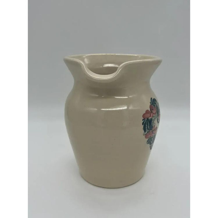 Vintage 1992 Ellis Prod. Pottery Marshall TX Pink Floral Heart Pitcher ...
