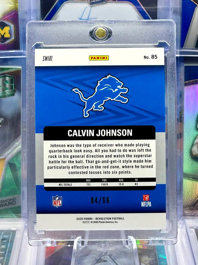 Calvin Johnson Jr. 2025 Revolution /99 COLOR MATCH Blue Swirl Lava ...