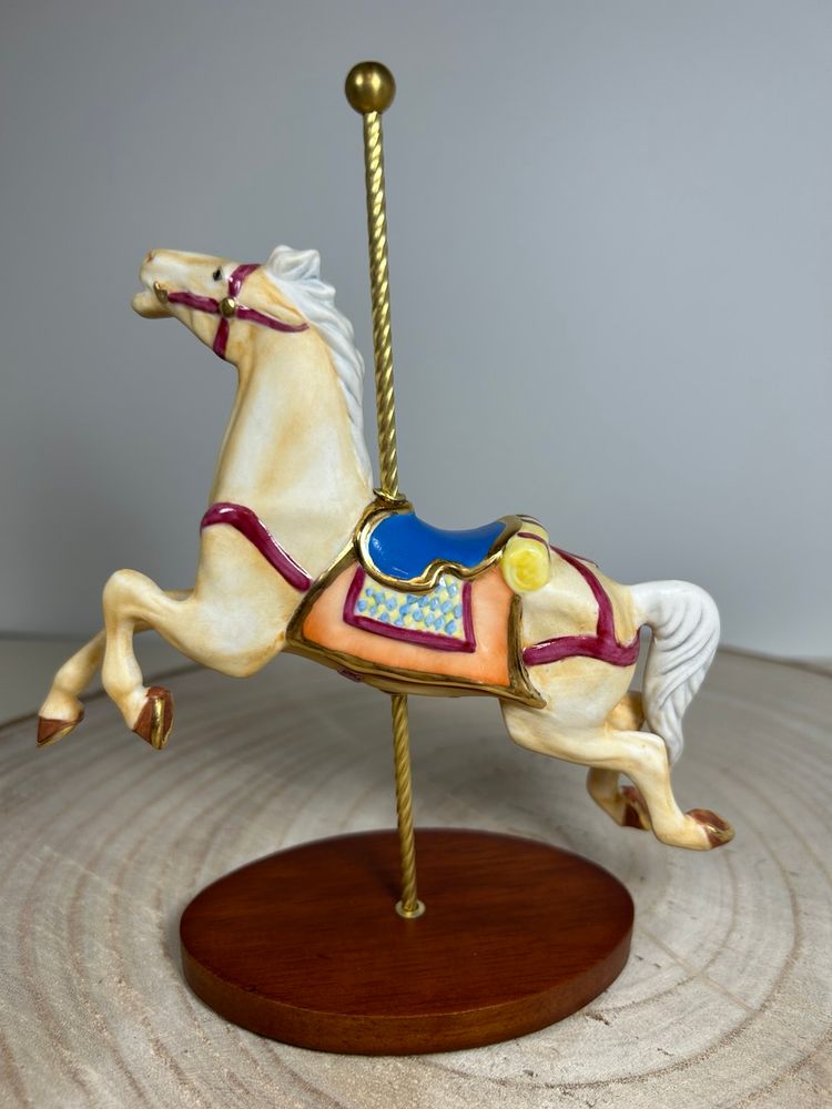 VTG Franklin Mint Carousel Horse Figurine Original Box Trail Horse ...